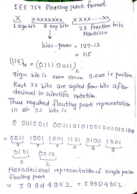 2 convert 0 0003 to single precision floating point and write the