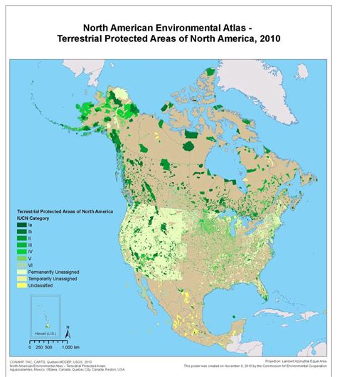 Map Showing Terrestrial Protected Areas Of North America Download