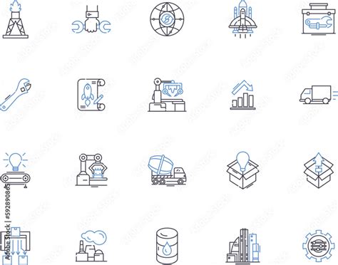 Vetor De Import And Export Outline Icons Collection Import Export