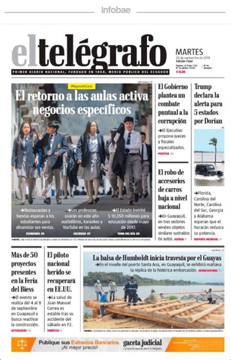 El Telegrafo Ecuador 3 De Septiembre De 2019 Infobae