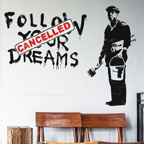 Banksy Follow Your Dreams Stencil Graffiti Wall Art Painting Stencil