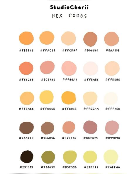 Orange Color Palette Hex Colors Goodnotes Cute Orange Color Codes