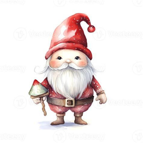 Ai Generated Watercolor Christmas Gnome Clipart Ai Generated