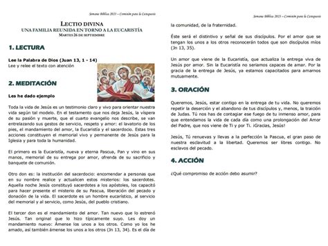 Lectio Divina de hoy martes 26 de septiembre Diócesis de Barrancabermeja