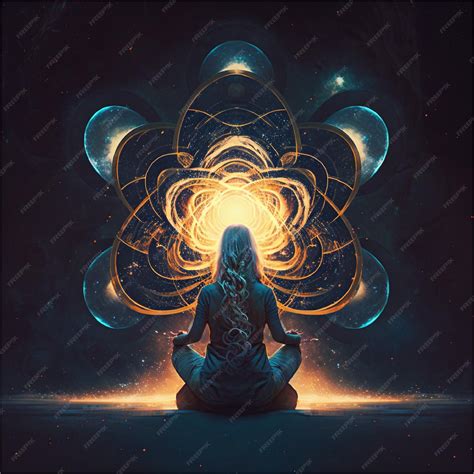 Premium Photo Back View Of Girl Sitting In Yoga Pose Generative Ai