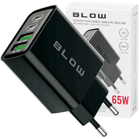 SZYBKA ŁADOWARKA SIECIOWA GNIAZDO 2x USB 2x USB C QC 3 0 PD 65W