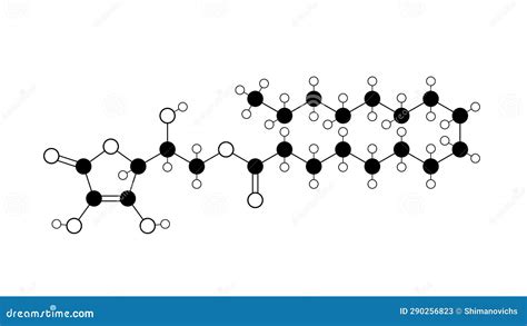 Ascorbyl Palmitate Molecule Structural Chemical Formula Ball And