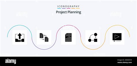 Project Planing Glyph Icon Pack Including Planning Diagram Page
