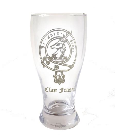 Fraser Scottish Clan Crest Pint Glass Free Personalized Engraving Etsy