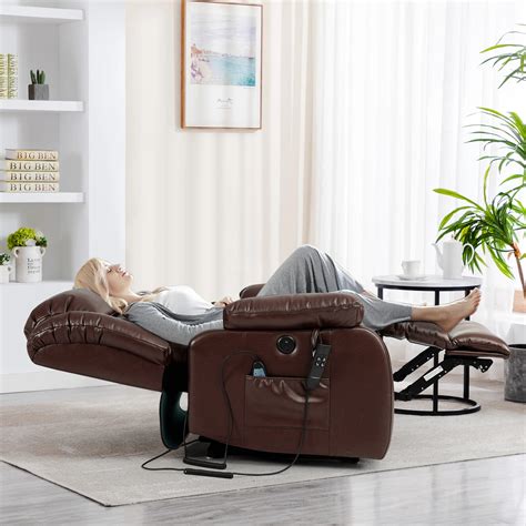 Real Leather Dual Motor Power Lift Recliner Chair With Massage Heating