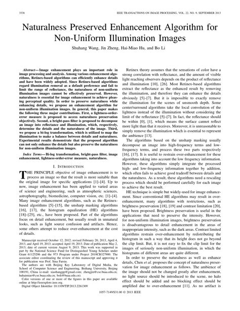Pdf Naturalness Preserved Enhancement Algorithm For Non Uniform