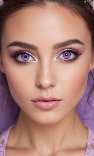 Premium Photo A Woman With Purple Eyes And A Purple Eye With A Purple Eye Shadow