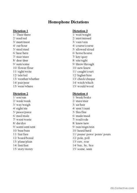 77 Dictation Elementary A1 English Esl Worksheets Pdf