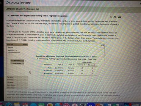 Cengage Mindtap Complete Chapter 14 Problem Set