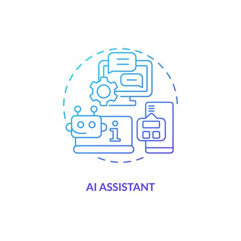 Thin Line Gradient Icon Representing Ai Assistant Isolated Vector