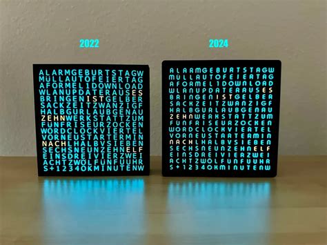 wordclock 16x16 2024 by awsw download free stl model