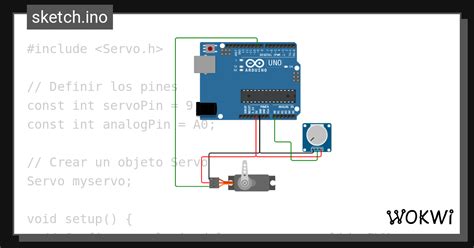 Clase 5 Servo controlado con Potenciómetro Wokwi ESP32 STM32 Arduino Simulator