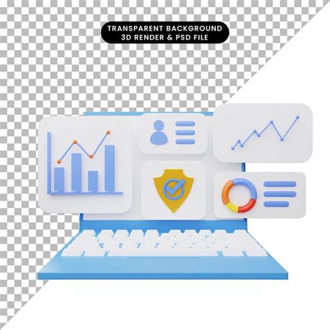 Premium PSD D Illustration Of User Interface On Laptop