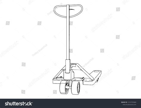 Sketch Pallet Truck Vector Stock Vector Royalty Free 1313735960