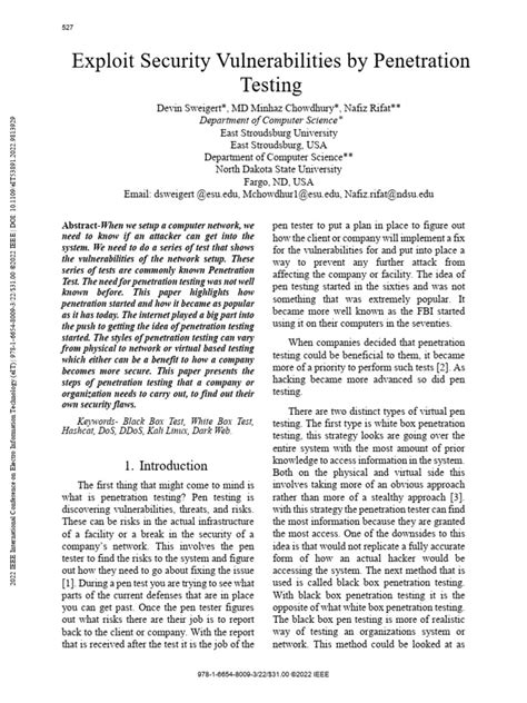 Exploit Security Vulnerabilities By Penetration Testing Pdf