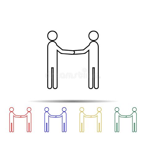 Business Manner Greetings Multi Color Style Icon Simple Thin Line Outline Vector Of Team Work