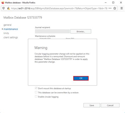 Disable Circular Logging In Exchange Server ALI TAJRAN