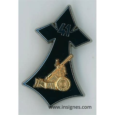 41 Régiment d Infanterie Hermine mortier 120 mm doré Insignes