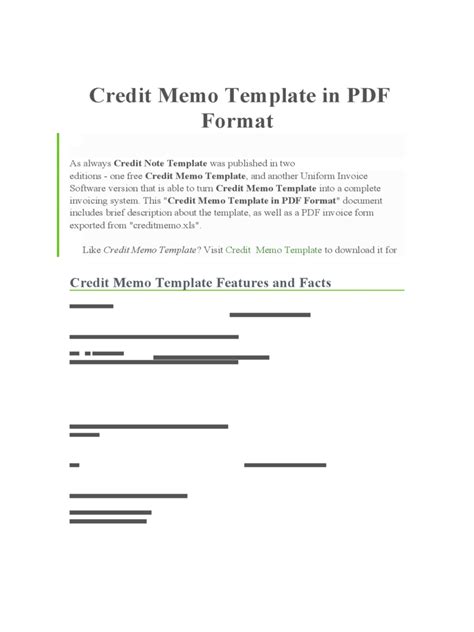 Credit Memo Template 4 Free Templates In PDF Word Excel Download