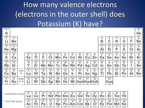 Potassium Valence Electron Number