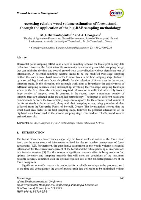 Pdf Natural Resources Management Assessing Reliable Wood Volume