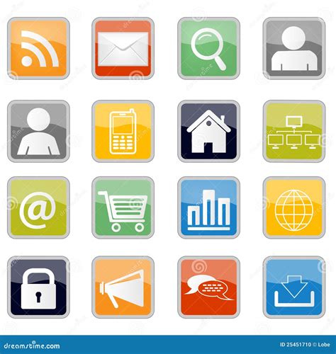 Iconos De La Comunicación Y Del Web Ilustración Del Vector