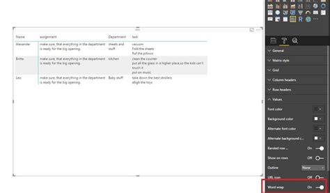 Solved Word Wrapping In Matrix Microsoft Fabric Community
