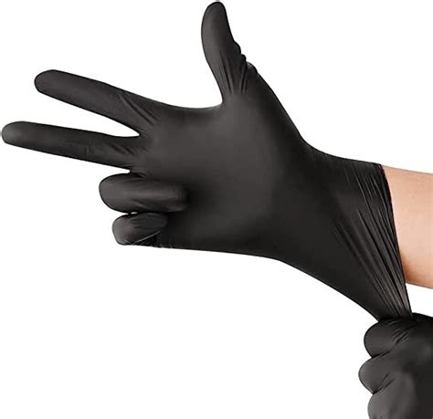 Black Disposable Nitrile Gloves Latex And Powder Free 100 Count Textured