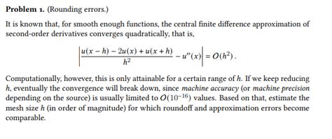 Solved Problem 1 Rounding Errorsit Is Known That For