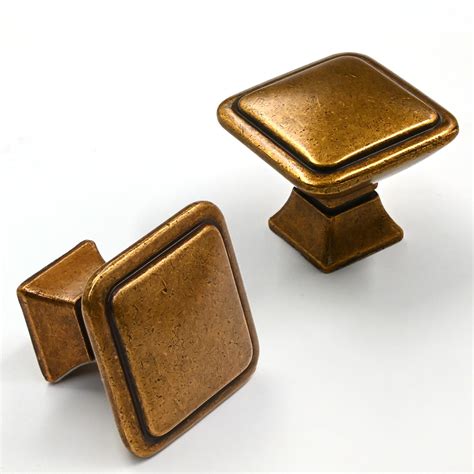 Coinkoly 10 Pack Vintage Antique Brass Kitchen Cabinet Knobs Single Hole Cabinet Handles