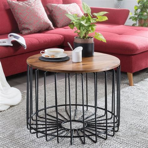 Finebuy Couchtisch Fb51439 Couchtisch Sheesham Massivholz Metall