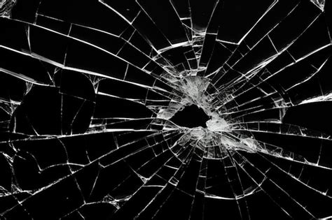 Premium Photo Glass Cracks Texture Black Background