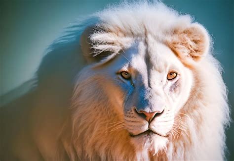 White Lion With Blue Background Logo