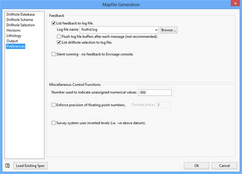 vulcan grid calc mapfile generation preferences