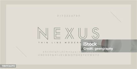 최소한의 현대 글꼴과 숫자 추상적인 줄 글꼴 알파벳입니다 타이포그래피 서체 대문자 소문자 및 번호 벡터 일러스트레이션 컴퓨터 글자에 대한 스톡 벡터 아트 및 기타 이미지