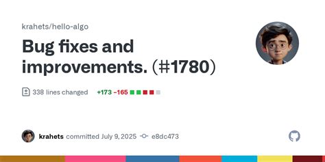 Bug Fixes And Improvements Krahets Hello Algo E Dc GitHub
