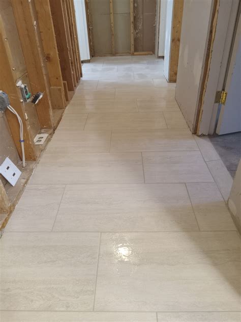 Third Offset Tile Floor Install In Manchester New Hampshire