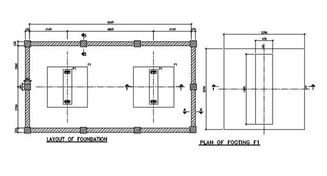 Layout Of Foundation And Plan Of Footing Details Are Given In This 2d Autocad Dwg Drawing File