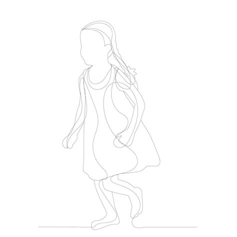 Premium Vector Vector Isolated Continuous Line Drawing Of A Little