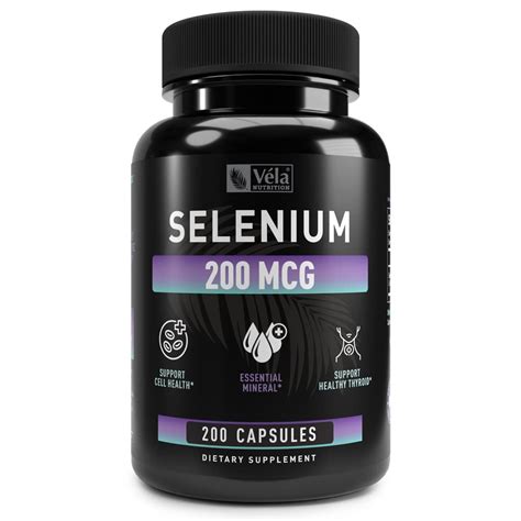 Selenium Capsule Supplement 200mcg Antioxidant Support For Immune Reproductive Thyroid