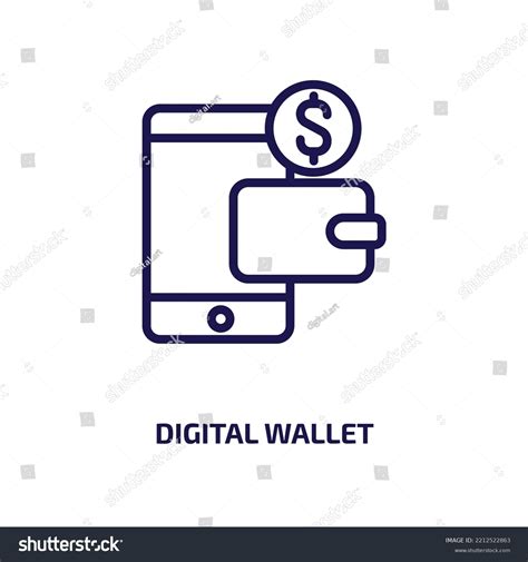 Digital Wallet Icon Cryptocurrency Collection Thin Stock Vector Royalty Free 2212522863