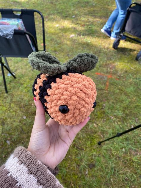 Crochet Pumpkin Bee Etsy