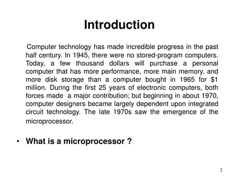 ppt comparison of intel microprocessor 8086 386 486 pentium ii