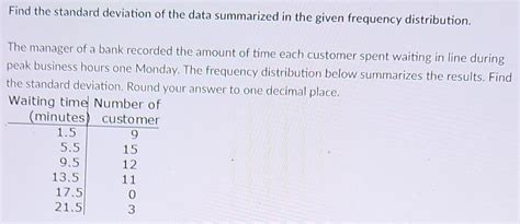 Solved Find The Standard Deviation Of The Data S Solutioninn