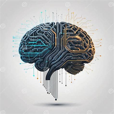 Digital Brain An Abstract Illustration Of A Human Brain Composed Of